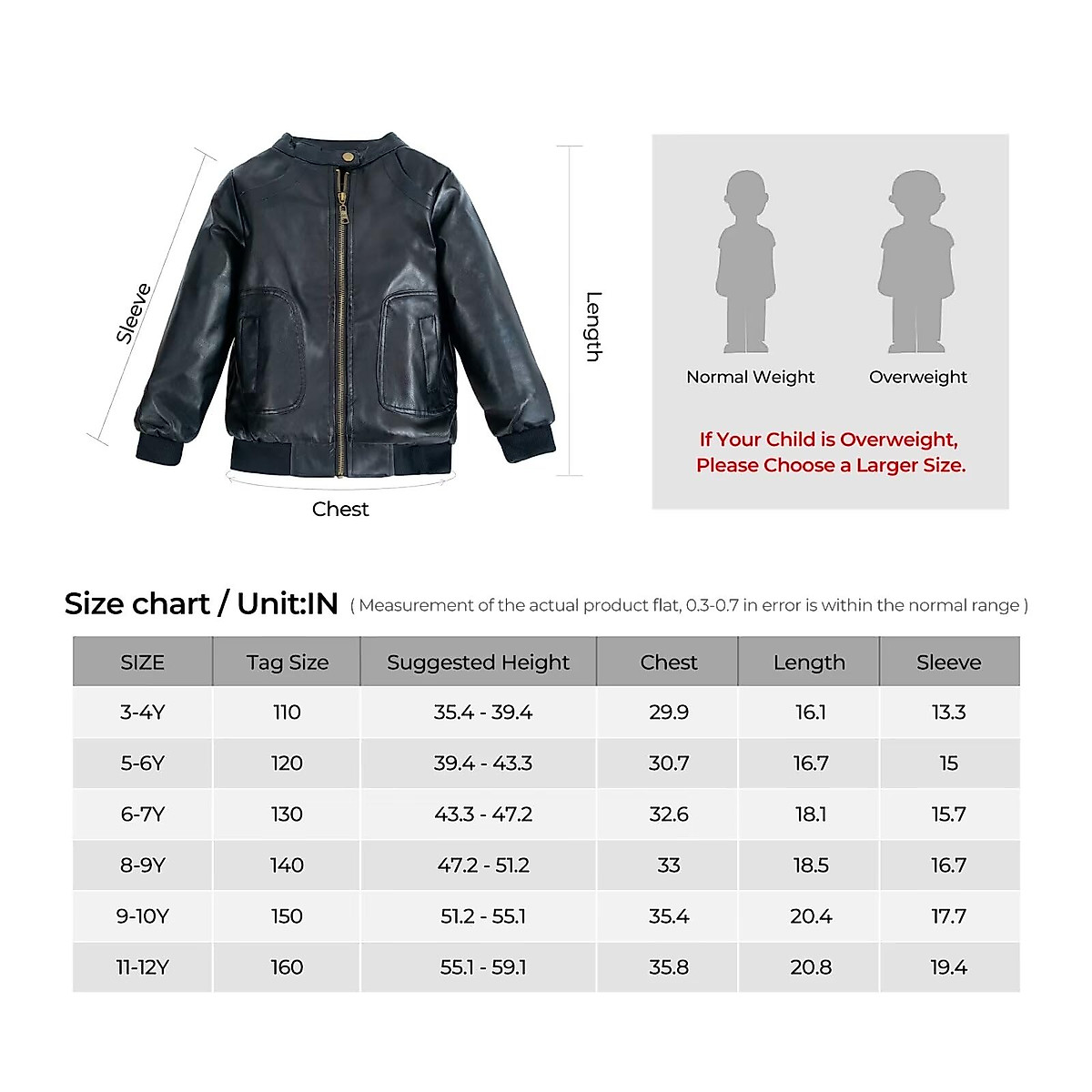 Chinaface Boy's Trendy Stand-Collar PU Leather Spring Moto Jacket Black-Large (Tag140, 9/10T)