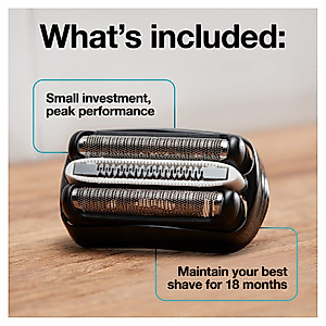 Braun Electric Series 3 Razor with Precision Trimmer, Rechargeable, Wet & Dry Foil Shaver for Men, Blue/Black, 4 Piece