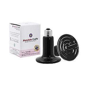 Mandala Crafts Heat Lamp for Reptiles - Ceramic Heat Emitter Infrared Light Bulb with No Light for Chicken Coop Turtle Bearded Dragon Dog Pet Brooder 100W Pack of 2 Black