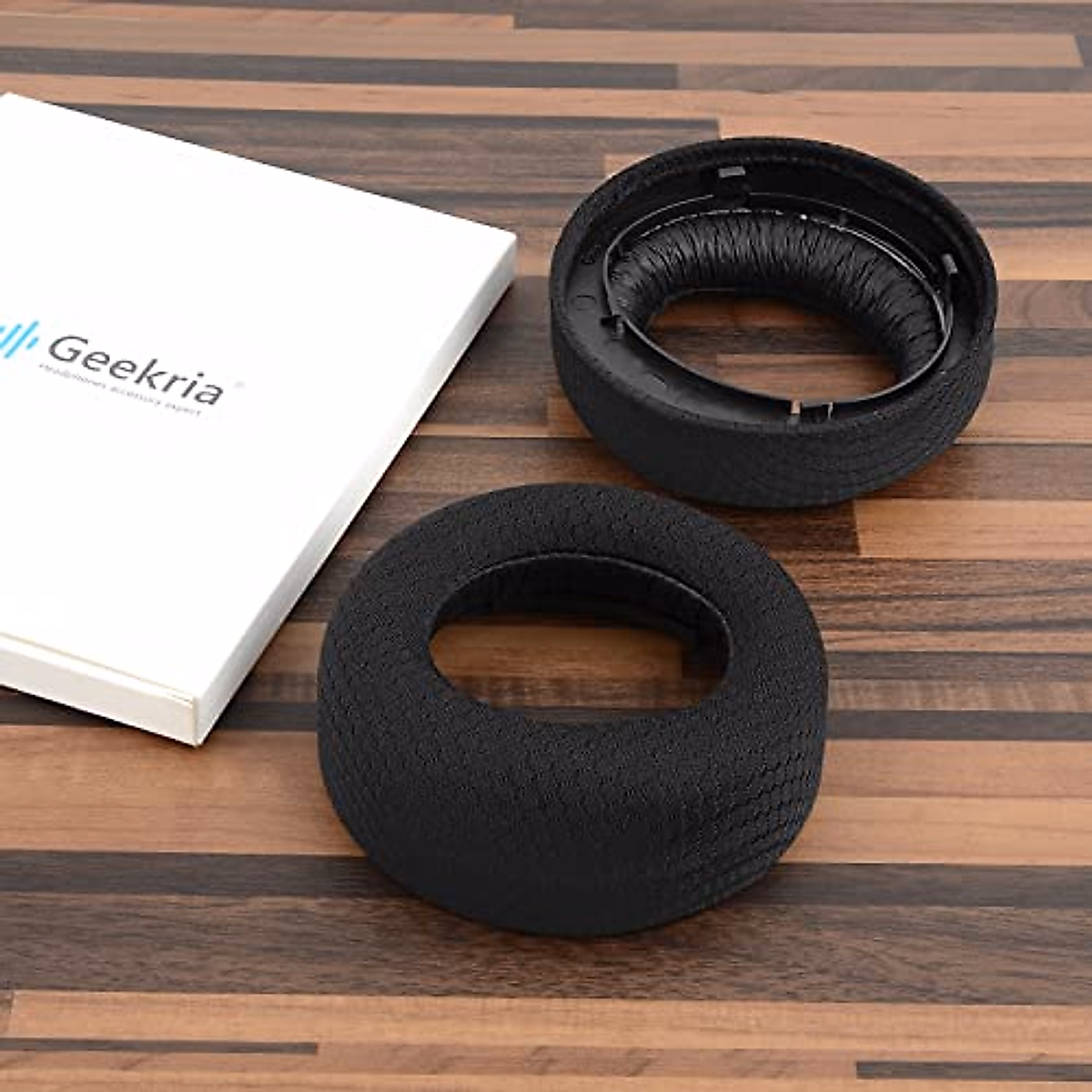 Geekria Comfort Mesh Fabric Replacement Ear Pads for Sony Playstation 5 Pulse 3D PS5 Wireless Headphones Ear Cushions, Headset Earpads, Ear Cups Repair Parts (Black)