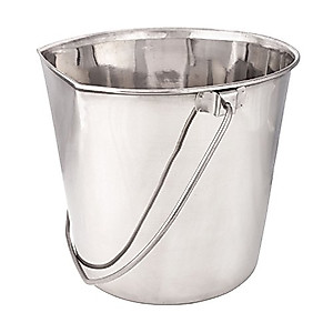 Pro Select Stainless Steel Pet Pail, 1-Quart Size – Heavy Duty Flat Sided Pail Great for Providing Water in Pet Kennels