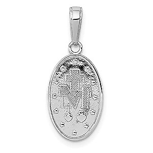Diamond2Deal 14k White Gold Miraculous Medal Pendant Fine Jewelry