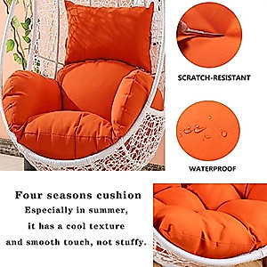 MHUQIA Hanging Basket Chair Cushions, Hanging Egg Chair Cushion Replacement, Indoor, Hanging Hammock Chair Cushion, Thick Nest Back Pillow Patio Garden Swing Chair Cushion Seat Pads (E)