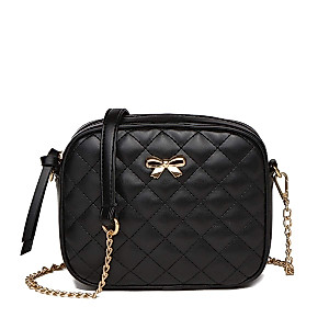 H HANBELLA - A FASHION TRENDY COLLECTION. FOREVER. - Womens and Girls Black Crossbody Bag Quilted Leather Pocketbook Handbag - Teen Girls Shoulder Purses Cute Satchel