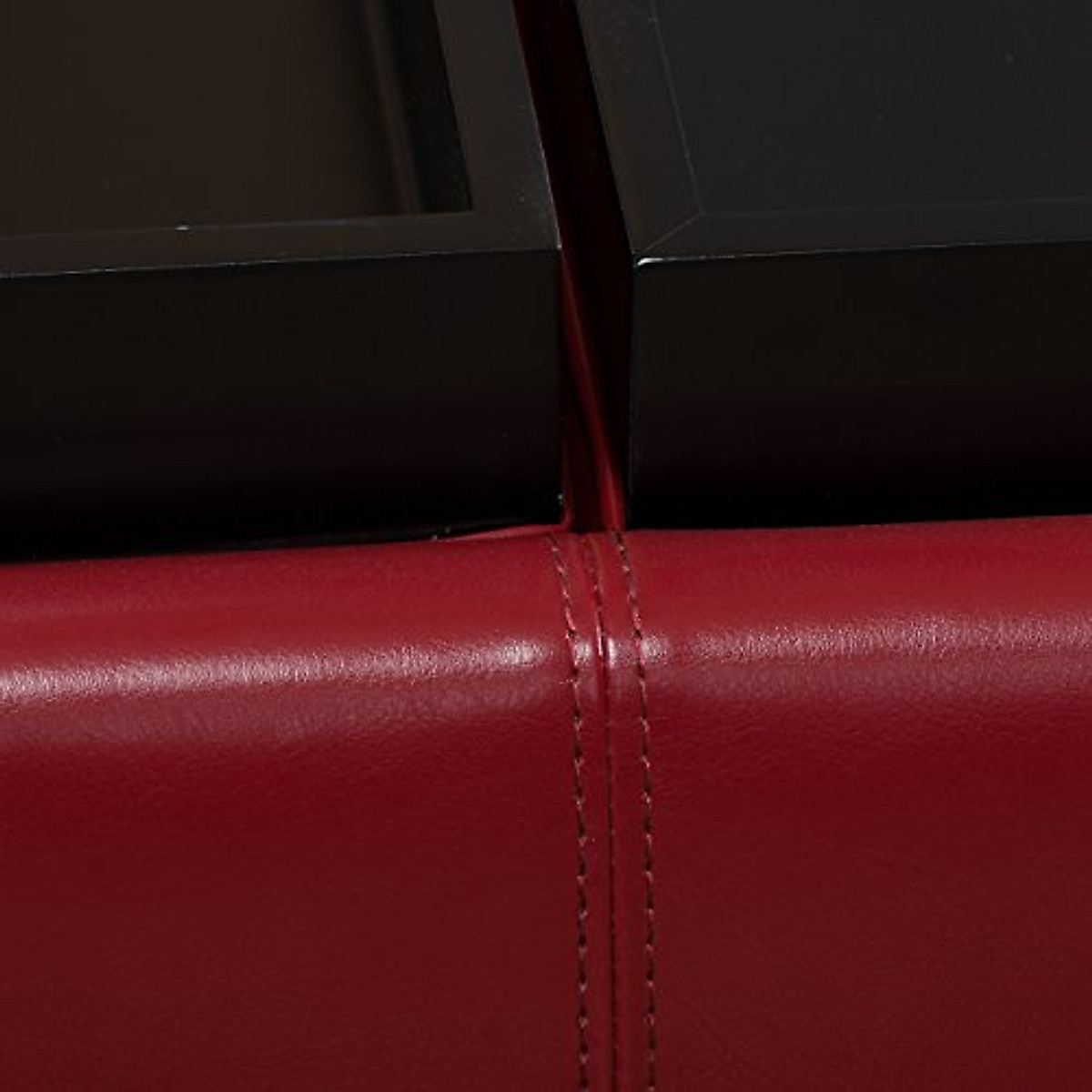 Christopher Knight Home Mansfield PU Storage Ottoman, Red