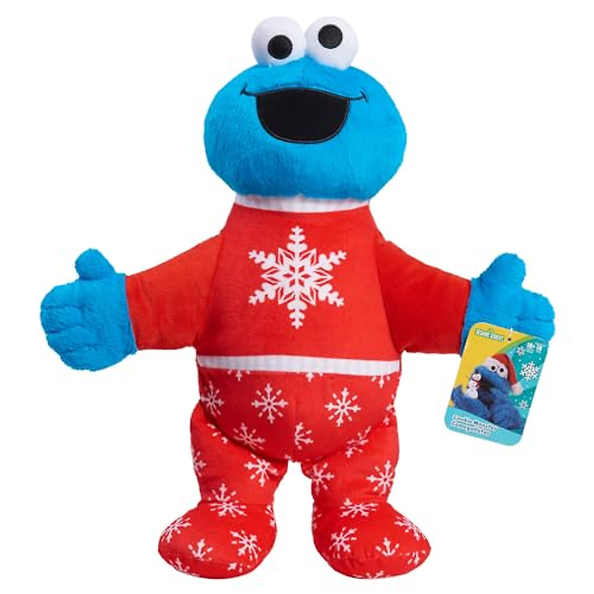 Sesame Street Holiday 15-inch Large Plush Cookie Monster Stuffed Animal, Super Soft Plush, Kids Toys for Ages 18 Month by Just Play