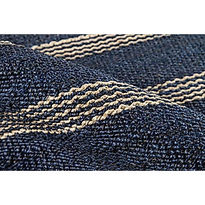 Novogratz by Momeni Montauk 100% Jute Hand Woven Indoor Area Rug, 2'3" X 10', Navy