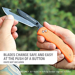 Outdoor Edge 3.5" RazorSafe Replacement Sharp-Point Knife Blades, 24 Piece Value Pack