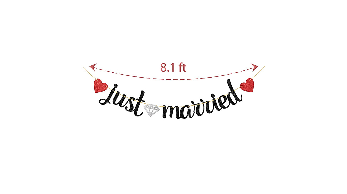 Just Married Banner for Weddings & Engagements