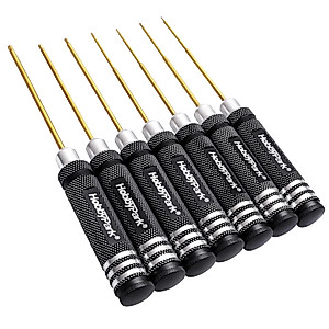 HobbyPark Hex Driver Set Hex Allen Screwdriver Kit Titanium 0.9mm/1.27mm/1.3mm/1.5mm/2.0mm/2.5mm/3.0mm Small and 17mm Hex Wrench Set RC Car Tools Kit