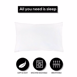 Aveesha 12 Pack Poly Cotton Pillow Cases - Standard Size White Pillowcases - 180 Thread Count Percale Weave Pillow Covers - Perfect for Home, Hotels and Hospital Use