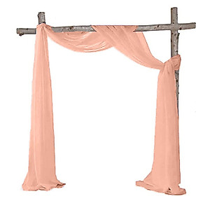 SFN SKY Blush 100% Chiffon Arch Ceremony Backdrop 30" x 6 Yards for Wedding Arch Door/Home Canopy Bed Curtains - Long Sheer Window Topper Valances/Bedroom Tablecloth (Blush)