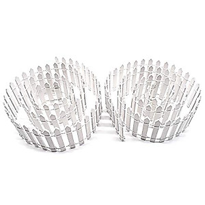 AUEAR, 35 Inch Long Mini Fairy Garden Fence Wood Ornament Wooden Decorative Picket Fence for DIY Crafts Project (White, 2-Pack)