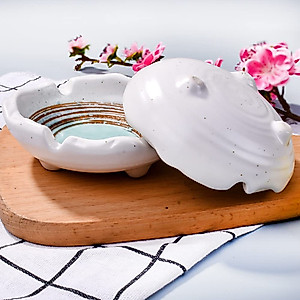 Ashtrays Set of 2, Ceramic Ashtrays, Small Ashtrays for Home, Outdoor, Garden, Balcony, Patio use