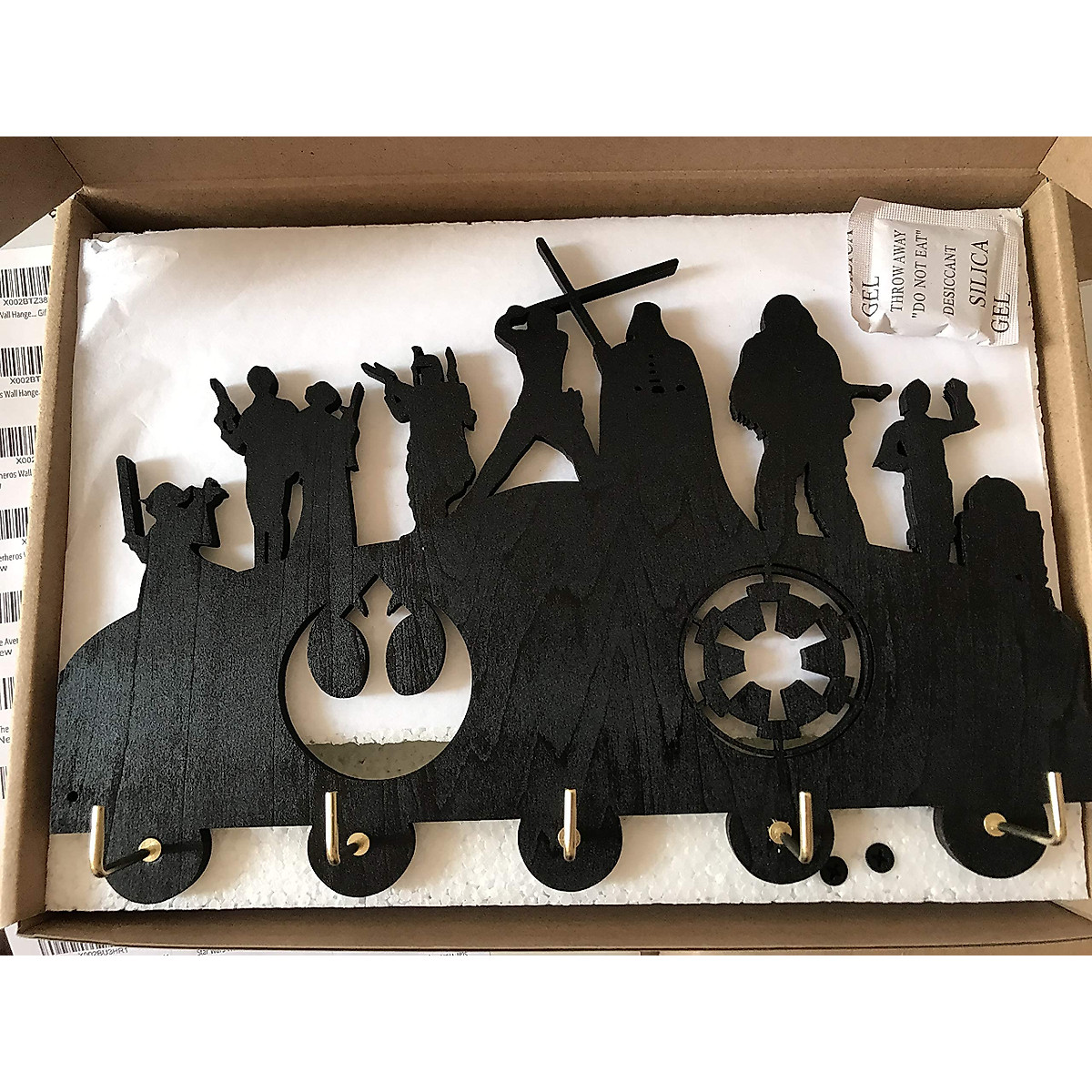 Wall Hanger Wall Hook Key Holder Key Hanger Wall Key Rack Wood Wall Key Holder with 5 Metal Hooks Personalized Gift Home Housewarming Gift S2