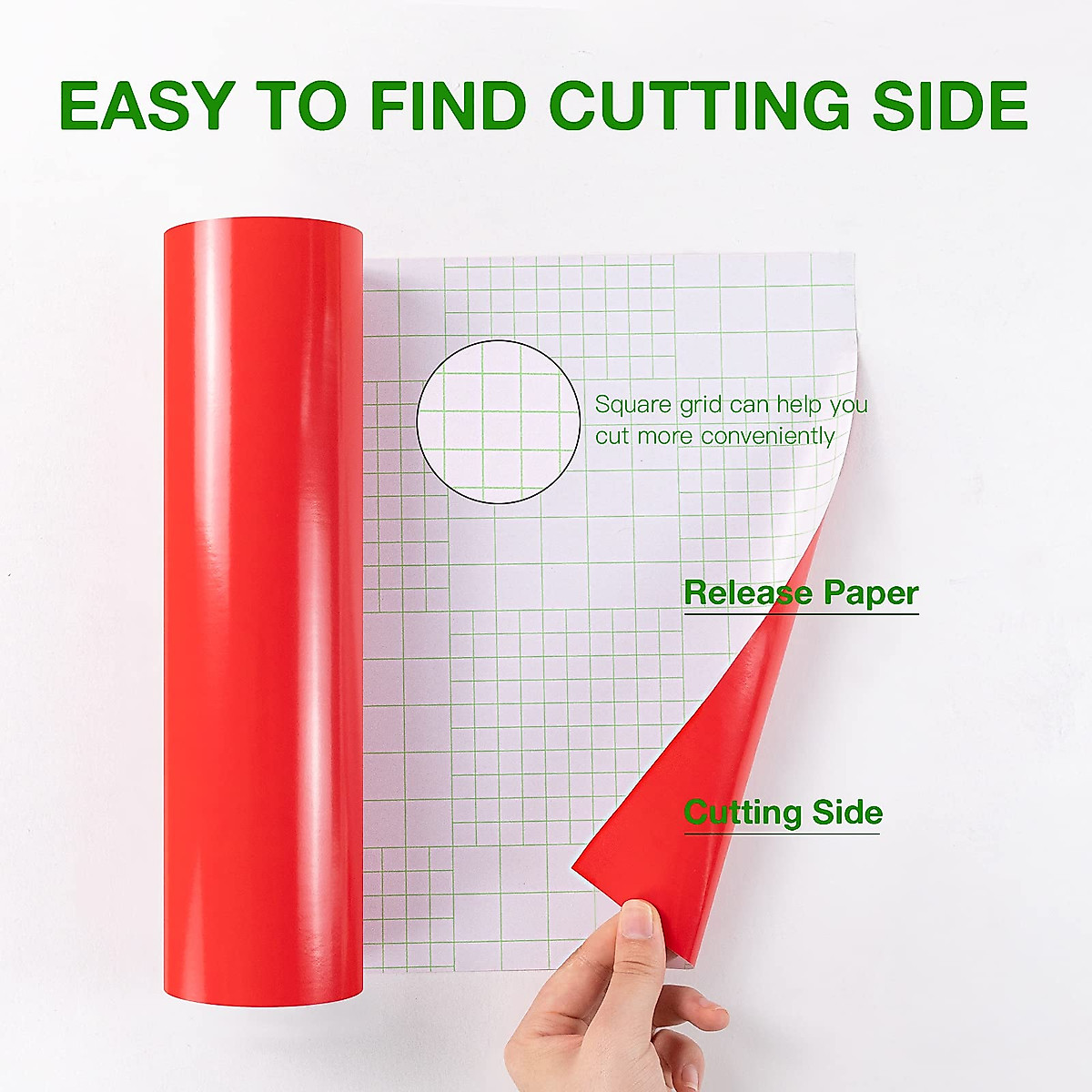 Red Permanent Vinyl Roll - 12" x 50 FT Matte Red Vinyl for Cricut, Silhouette, Cameo Cutters, Adhesive Vinyl Roll for Signs, Scrapbooking