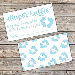 50 Blue Baby Feet Diaper Raffle Tickets - Boy Baby Shower Game