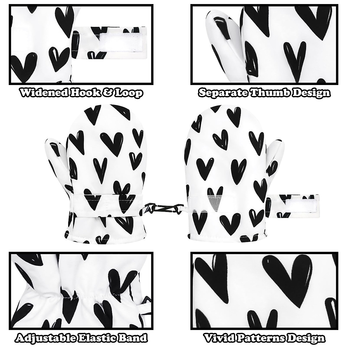 Sarfel Toddler Gloves Ages 2-4 Toddler Mittens Girl Toddler Waterproof Gloves Mittens for Toddler Girls Toddler Snow Mittens