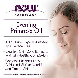 NOW Foods Solutions, Evening Primrose Oil, 100% Pure Moisturizing Oil, with Essential Fatty Acids 4-Ounce
