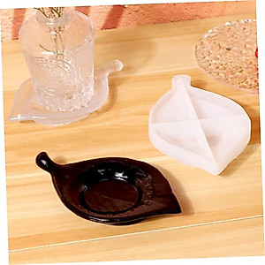 VILLCASE Leaf Saucer Mold Resin Coasters Crystal Decor Hand Mold Resin Plate Moulds DIY Resin Molds Dish Making Molds Epoxy Tray Mold DIY Tray Mold Tray Silicone Mold Silica Gel White Fruit