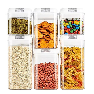generic Airtight Food Storage Containers – 6 Piece set, Air Tight Pantry Storage Containers, Clear Kitchen Organization and Storage,Keeps your Food Fresh & Dry, 108353/6