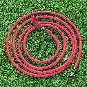 Casa Felice Expandable 50 Foot Garden Water Hose By Heavy Duty Double Layer Latex Fabric Core - Corrosion Resistant, Leak-Proof Nickel Alloy Fittings - Lightweight, Retractable, Tangle-Free Design
