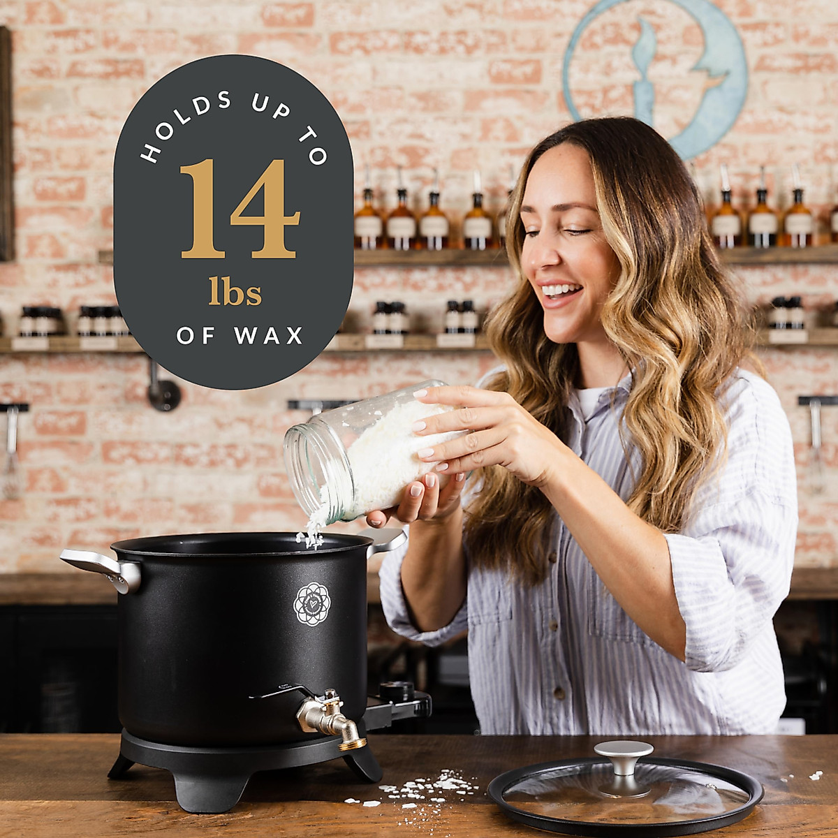 Craft & Venture Wax Melter for Candle Making - Candle Wax Melting Pot Holds 7qts (14lbs) of Wax – Soap Melter for soap Making Supplies - Easy Pour Candle Maker for Candle Making Supplies