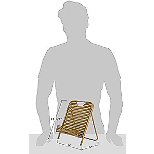 Red Co. 13.5 x 10 inch Decorative Foldable Metal Wire Bamboo Cookbook Stand & Recipe Holder, Aged Gold