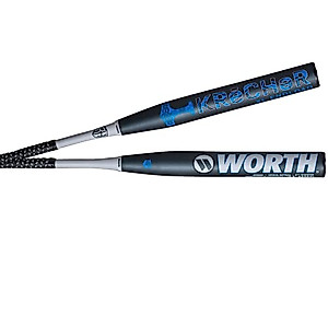 Worth | 2022 | KRECHER | XL | USA/ASA Slowpitch Softball Bat | 13.5" Barrel | 34" x 26 oz & Grip-N-Rip Bat Grip Taper, Night Camo