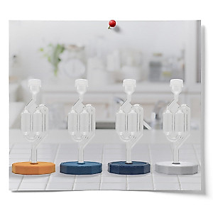 Fermentaholics 4-Pack Fermentation Lids with S Airlocks for Wide Mouth Mason Jars - Multicolored, Reusable, with Silicone Gaskets for Fermenting Vegetables, Sauerkraut, Kimchi & More