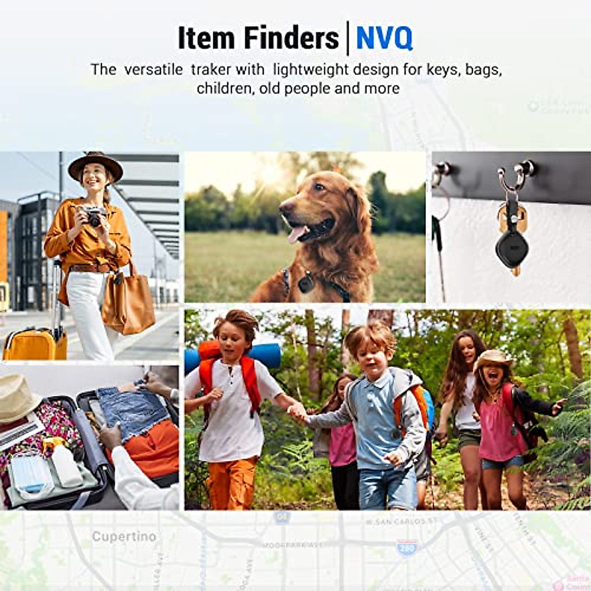Key Finder, Bluetooth Tracker Locator Pairs with Apple Find My, Item Finder for Keys,Wallet,Pets and Suitcase, 400ft Range Smart Tracker Tags,iOS only (NOT Compatible with Android), Black&White 2Packs