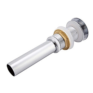 G1 1/4" Brass Bathroom Basin Sink Up Drain Assembly Non Overflow Push and Seal up Drain Assembly Sink Drain Polished Chrome Bathroom Sink Overflow(Silver Chrome)