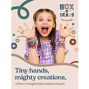Clay Beads Bracelet Making Kit by Box-O-Beads, 6000 pcs Polymer Clay Heishi Beads for Bracelet & Jewelry Making, DIY Bracelet Making Kit for Kids & Teens Ages 8-12, 24 Earth Tone Colors, 6mm Beads