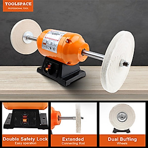 Bench Buffer Polisher, 8Inch Benchtop Buffing & Polishing Machine for Metal, Jewelry, Knives, Wood, Jade and Plastic