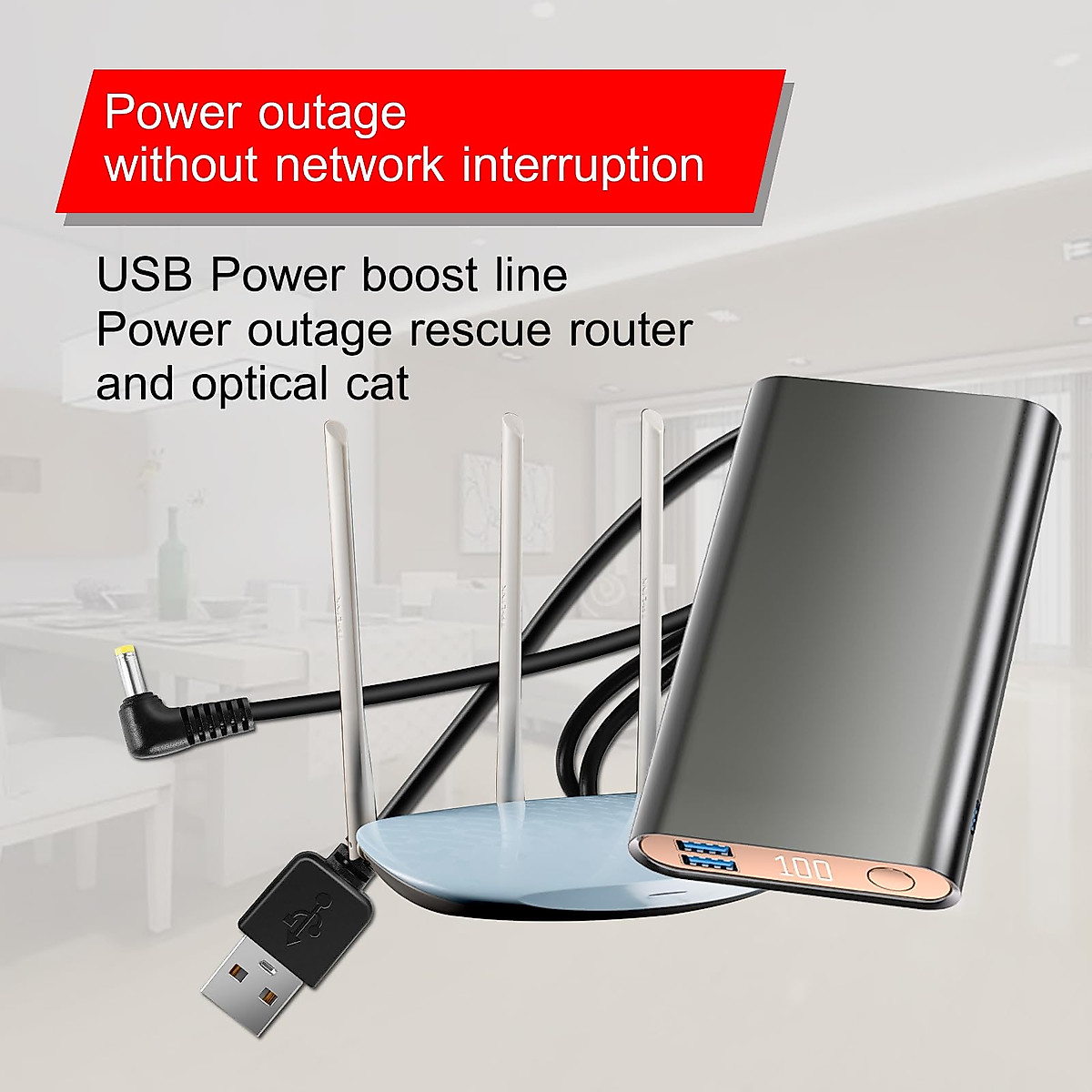 YAXIGE USB 5V to 12V DC Socket Mobile Cable 4mm x 1.7mm, Compatible with Dot Devices, USB Boost Converter Cable, Power Adapter Cable, LED Small Lighting, Small Fan Speaker