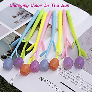 yarachel Color Changing Flower Pens - Pack of 24 Ballpoint Pens Creative Gel Ink Rollerball Pen for School Home Office Stationery Store Kids Girls Gift