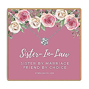 Sister In Law Necklaces, 925 Sterling Silver, Future Sister In Law Gifts For Women, Sister In Law Birthday Gifts, Sister Of The Groom Gifts,Sister In Law Wedding Gift For Sister In Law Jewelry