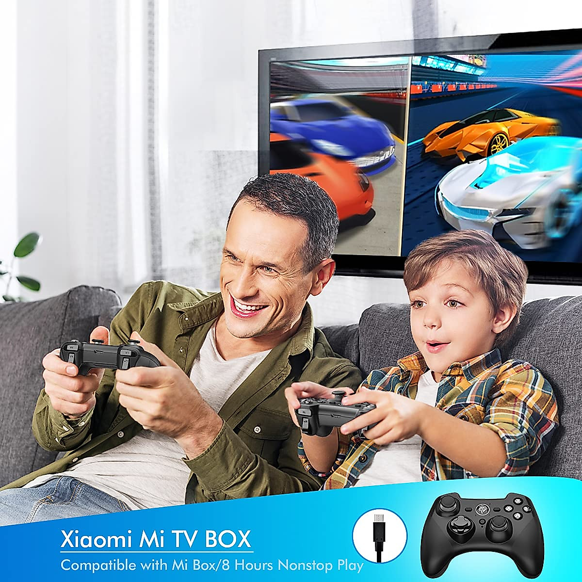 EasySMX 2.4G Wireless Controller for PC, PS3 Gamepads with Vibration Fire Button Range up to 10m Support PC PS3 Android Devices and TV Box