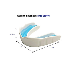 COOLLO SPORTS Boil and Bite Mouth Guard DC Custom Fit Sport Mouthpiece for karate, martial arts, wrestling, Boxing, MMA (Free Case Included!) -Adult size (Adult -Ages 11 & above, Trans. & White)