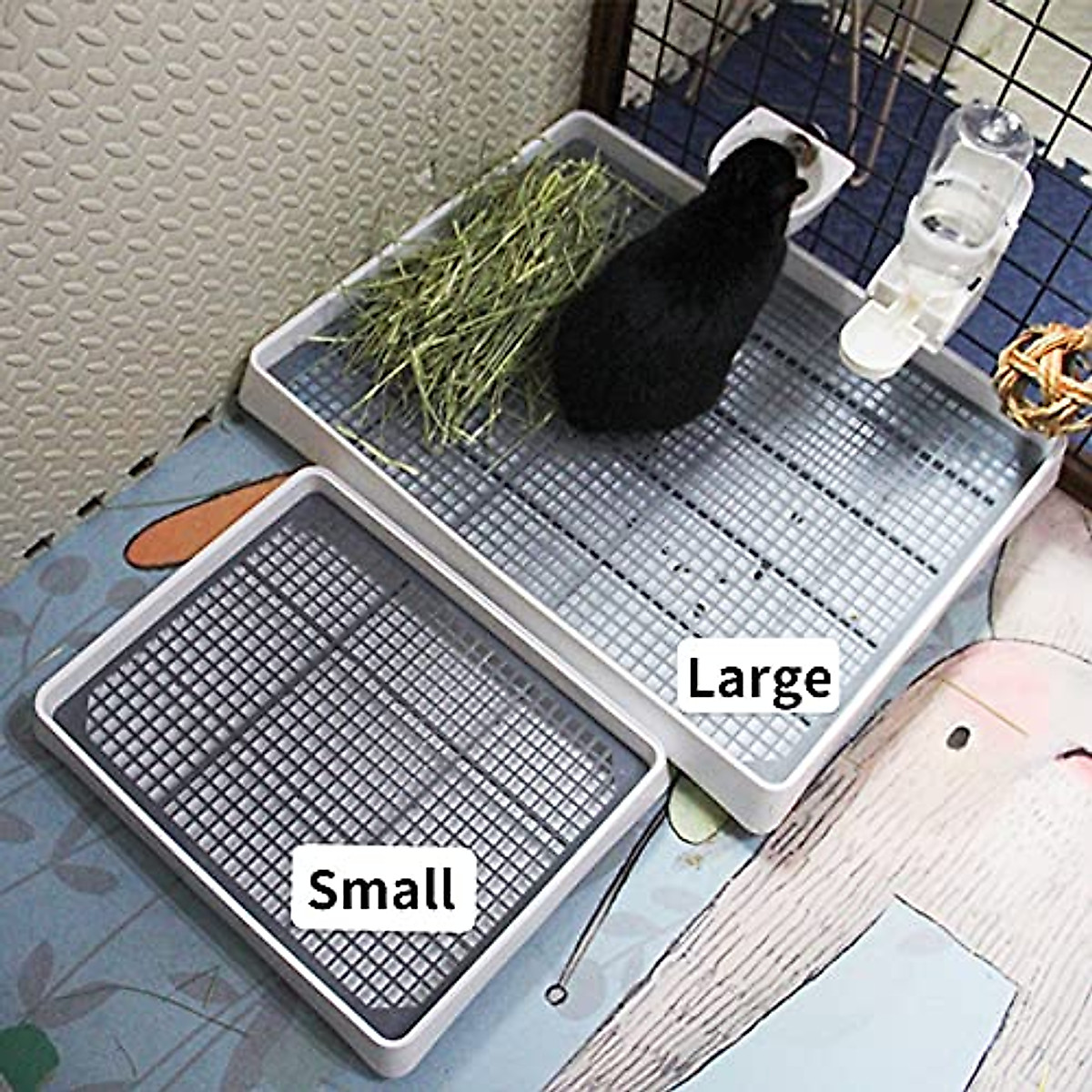 22x18 Super Large Rabbit Litter Box with Grate, Rabbit Litter Pan for Cage, Extra Large Bunny Restroom Litter Tray Rabbit Toilet