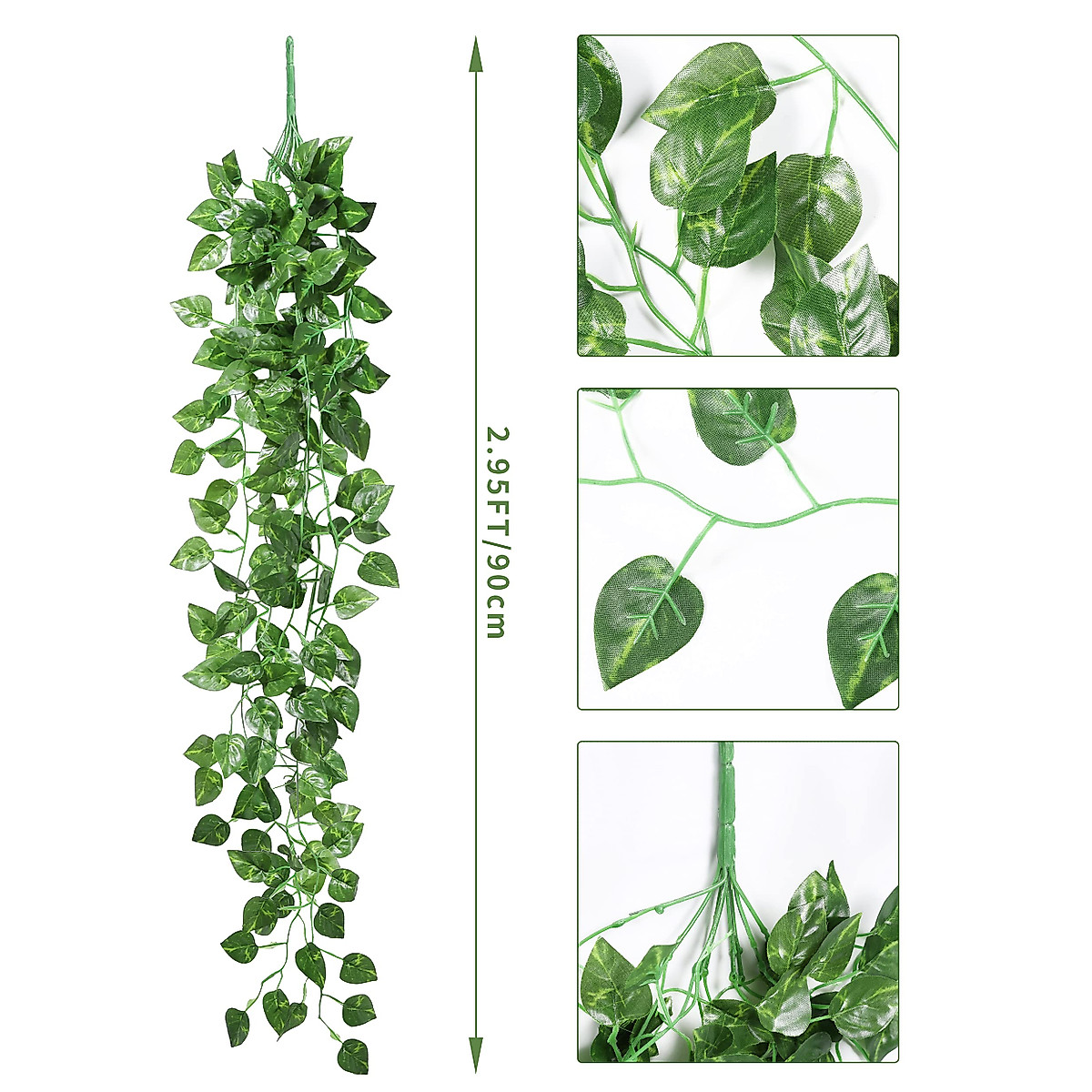 Omldggr 3 Pieces Artificial Hanging Ivy Vine Artificial Hanging Plants for Indoor Outside Home Garden Office Decor