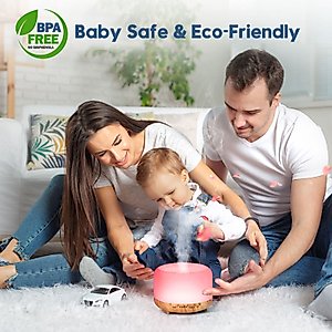 YIKUBEE Oil Diffuser with Essential Oils Set, 500ml Essential Oil Diffuser, 6x10mL Essential Oils for diffusers for Home, Aromatherapy Humidifier, Diffusers for Essential Oils Large Room