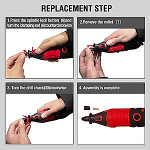 Werktough 170W Rotary Tool Kit High Power High Speed High Value Accessories 100pcs Including Universal Keyless Chuck Flexible Shaft and Cutting Guide and With Hanger Low Noise Low Vibration
