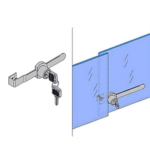 TOVOT 2 Pack Sliding Glass Door Locks Display Case with Chrome, Lock Ratchet Lock Showcase Display-Keyed Different