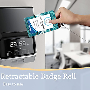 BAIJEN Sea Turtle Lanyards for ID Badges, Cute Badge Reel Retractable Badge Holder with Lanyard for Teacher, Women, Kids