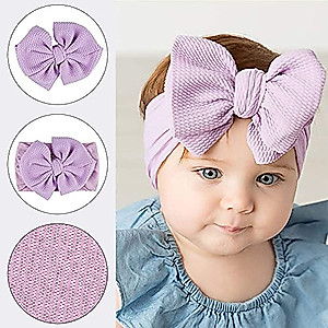 Makone 9PCS Baby Nylon Headbands Hair Accessories Hair Bows Stretchy Headband for Baby Girls Babies Newborn Infant Toddler