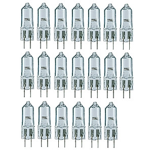 10x G6.35 120V 35W/50W Halogen Light Bulb Clear Dimmable T4 Q35//CL/GY6.35 JCD 35/50 Watt 120 Volt Electric Wax Melter Plug Oil Warmer Aroma Tart Counter Kitchen Bathroom Mirror Fixture (35, Watts)
