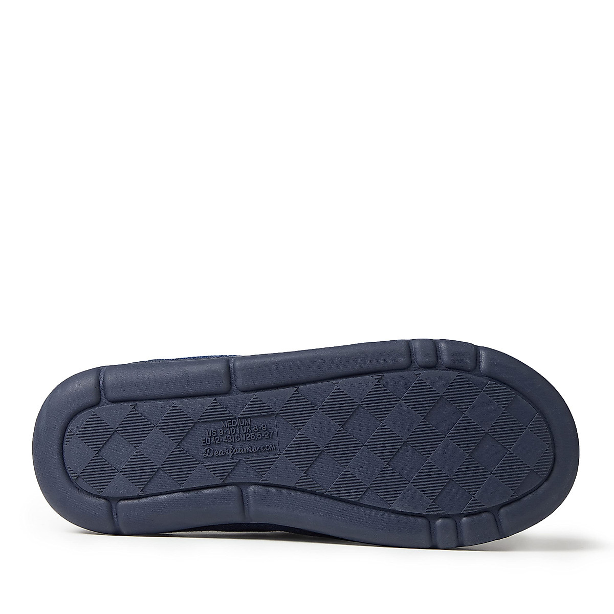Dearfoams mens Adrian Quilted Memory Foam Sweatshirt Slide Slipper, Navy, Large US
