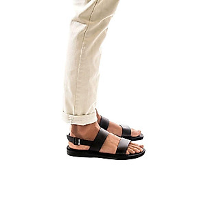 Golan - Leather Two Strap Sandal - Mens Sandals Black