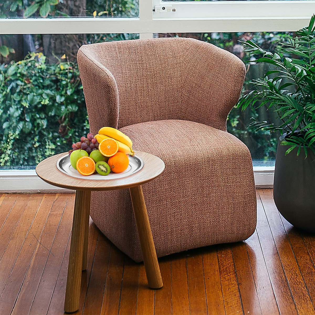 DOITOOL Grilling Platter Stainless Steel Salad Serving Tray Oval Shape Mixing Bowl Serving Tray Dishes Dessert Fruit Dishes Snack Plate Vegetable Candy Display Platters for Kitchen 30cm Platters